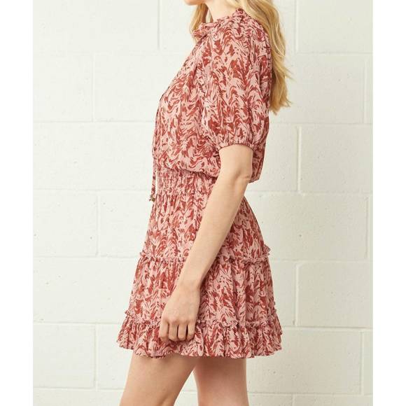 entro | Dresses | New Entro Smocked Tiered Dress In Mauve | Poshmark